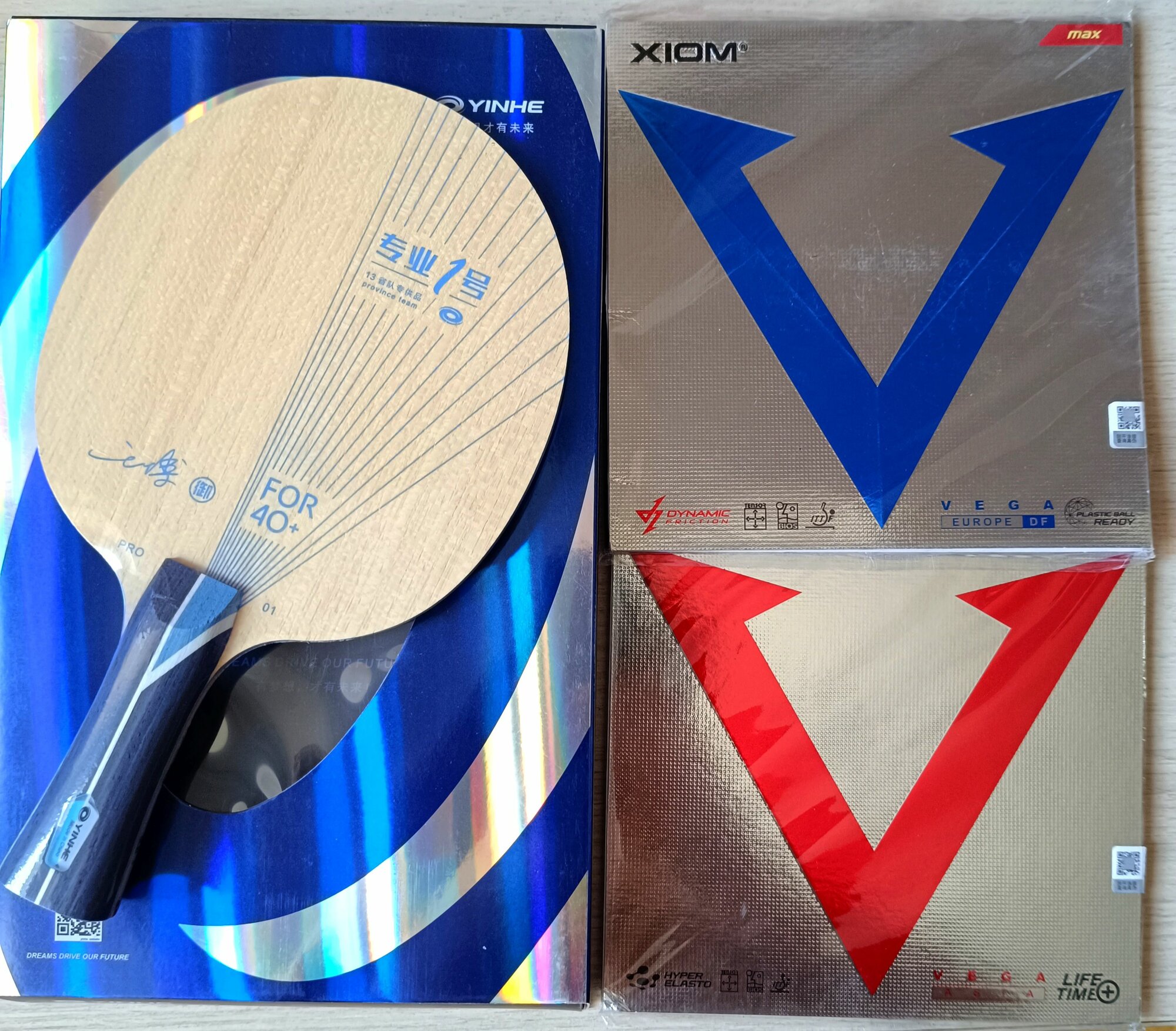 Pro Ракетка Ручной сборки - Основание Yinhe PRO 01 + Xiom Vega Europe DF + Vega Asia (Атакующая)