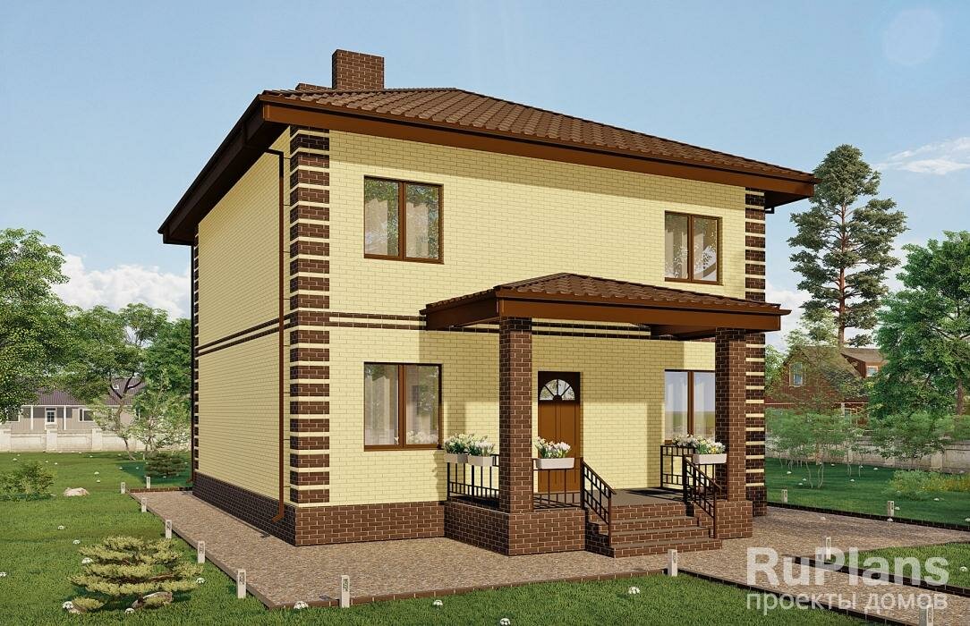 Двухэтажный дом с террасой и пятью спальнями (151 м2, 11м x 10м) Rg6310