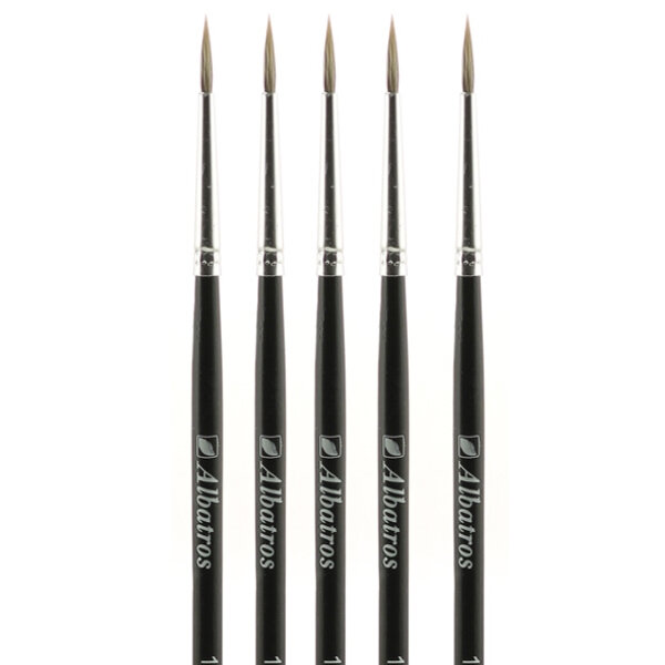 Альбатрос Комплект кистей, колонок горный, круглый, №1, 5шт