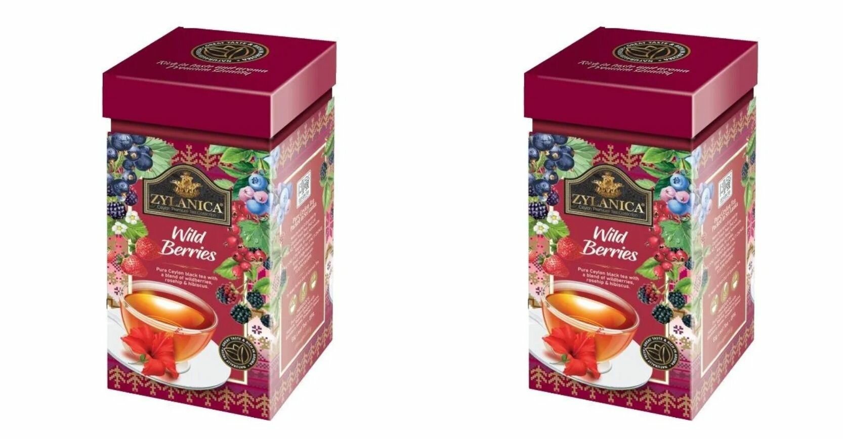ZYLANICA Чай черный листовой, Ceylon Premium Collection, Wild Berries, 200 гр, 2 уп