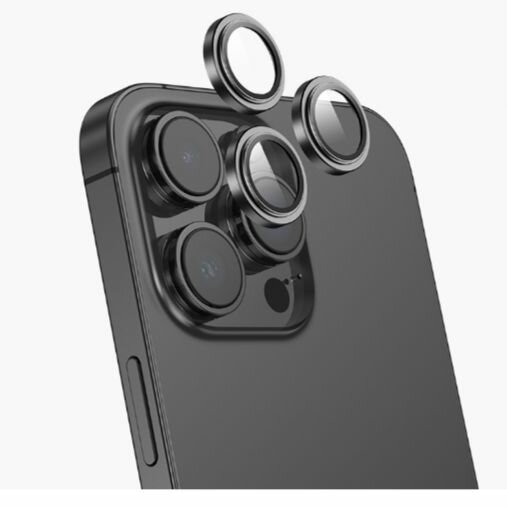 Линзы (стекла) для iPhone 13 Pro/ 13 Pro Max для защиты камеры аллюминиевые / Черный