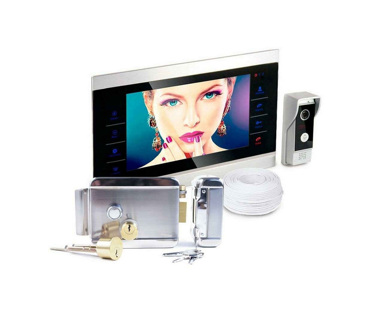 Набор: цветной видеодомофон с записью по датчику движения HDcom S104 и замок Anxing Lock-AX042 (H2535RU) и вызывная панель.