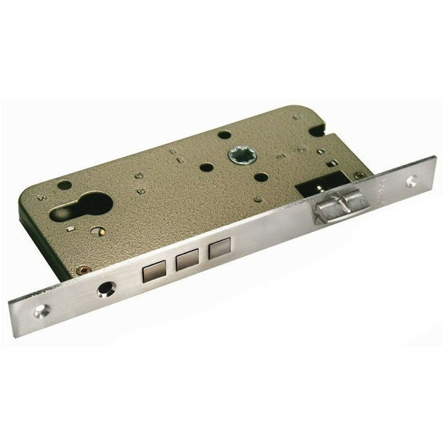 MORELLI L03 SN врезной замок без цилиндра, 3 ригеля, сатин никель, для дверей