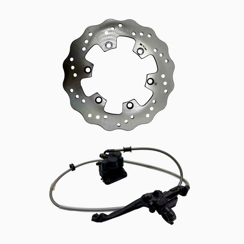 Тормоз дисковый передний на мотоцикл 162FMJ Racer RC150-GY Enduro в сборе (2 поршня)