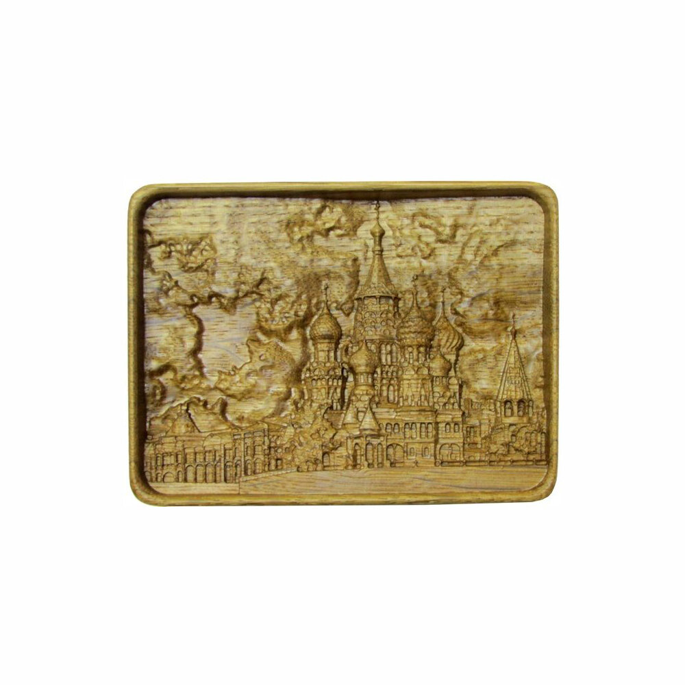 Шкатулка резная Храм Василия Блаженного из дуба 12,5*9,4*8 см 999-RTB-727M