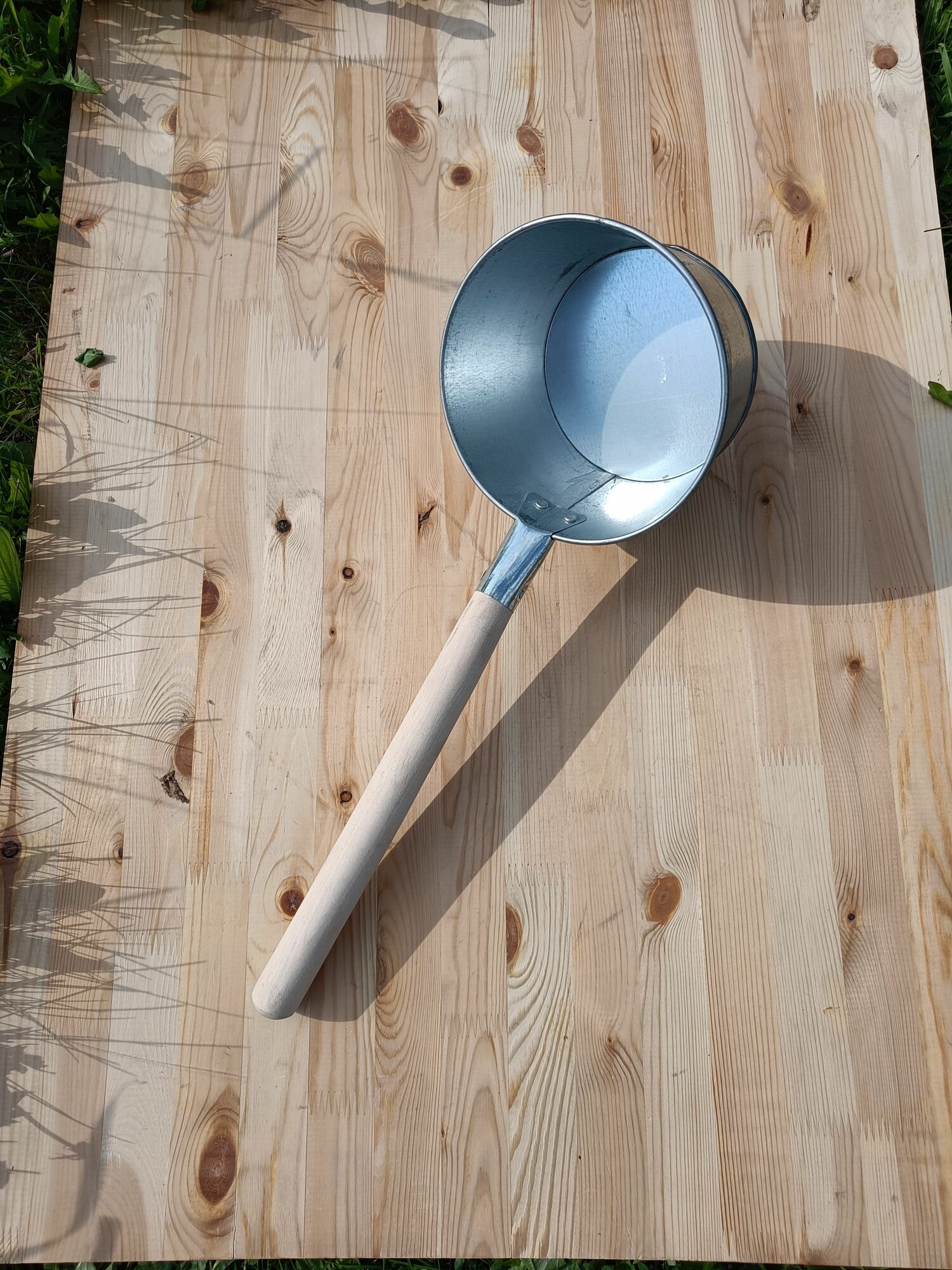 Ковш-черпак оцинкованный для бани и сауны, 1,5 л, длина ручки 35 см, ГОСТ