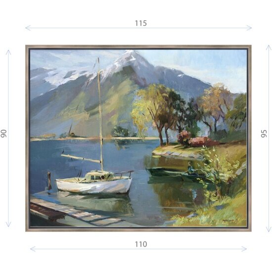 Картина Декор Депо Ксении Черномор Озеро Комо Матовый холст в раме 95х115 см