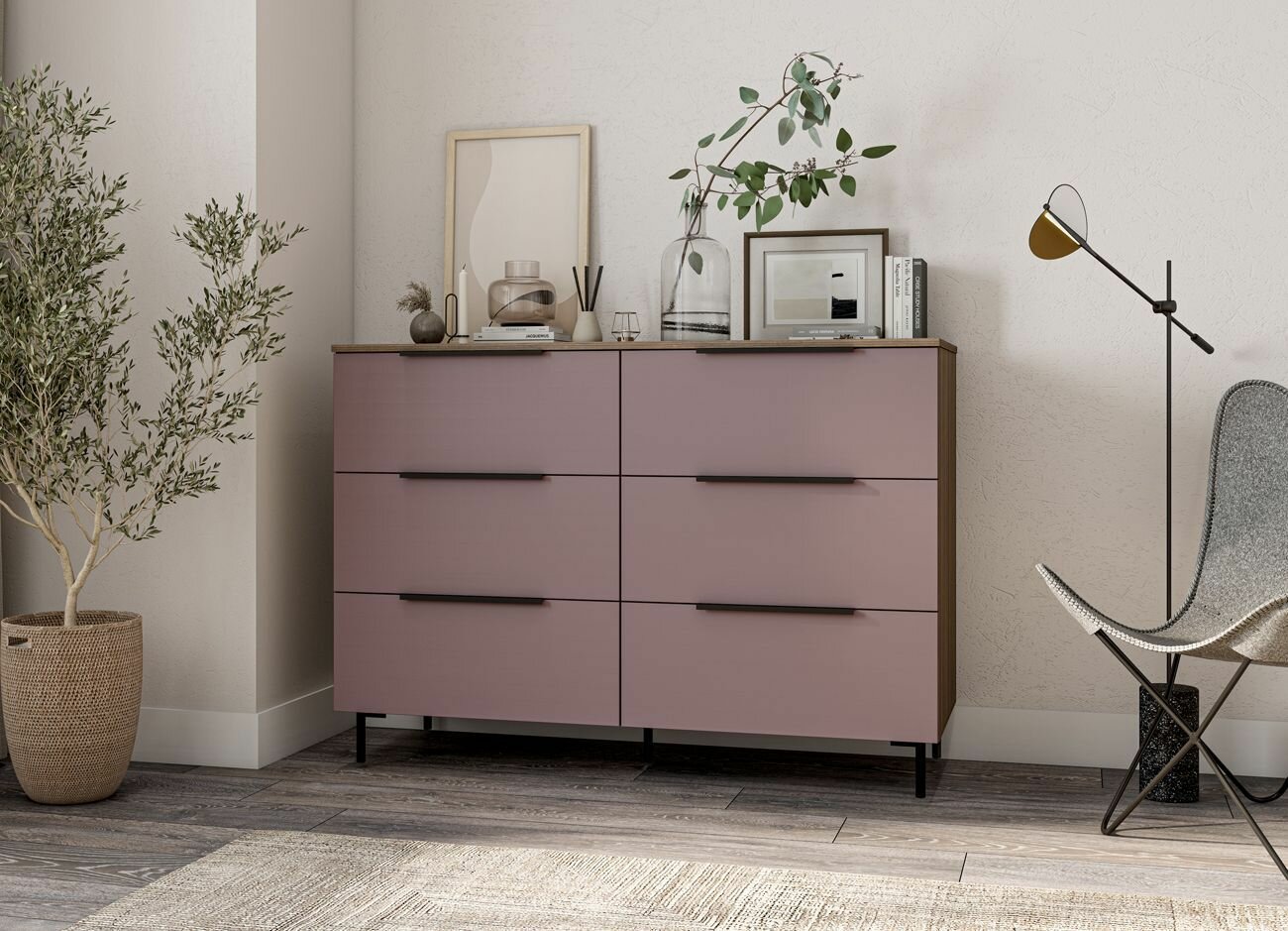 Комод Роза 1300 Пудра Скин