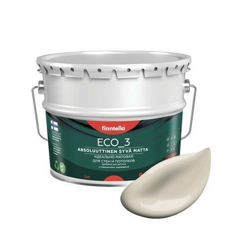 Краска интерьерная глубокоматовая ECO_3 wash and clean FINNTELLA моющаяся, цвет RANTA, 9л