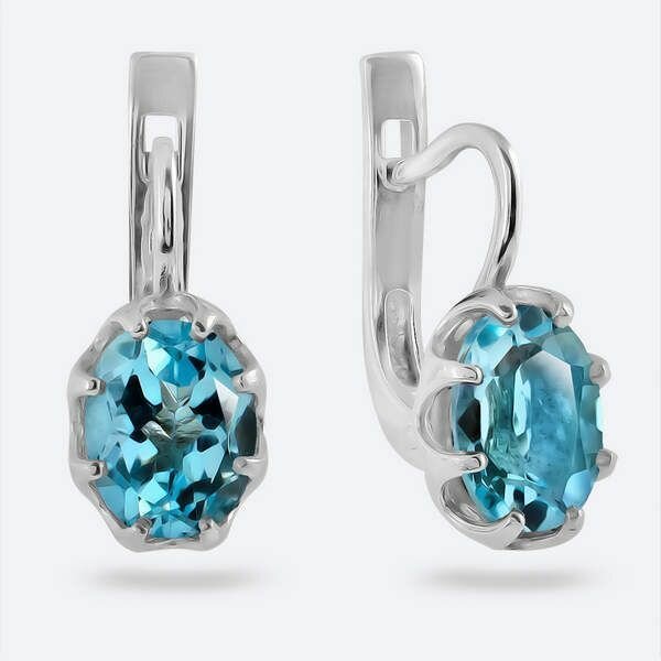 Серьги, серебро, 925 проба, родирование