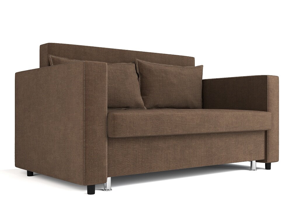 Прямой диван Алекс Коричневый Рогожка, выкатной, 167х98х82 см, с ящиком для белья