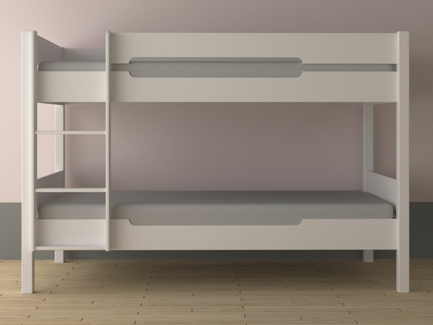 Кровать амелия 2Х ярусная без ящиков Белый воск