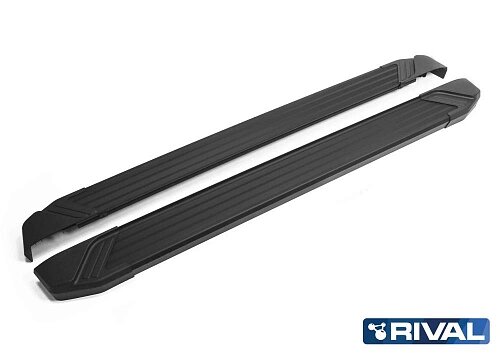 Порог площадка алюминиевая "Black" без крепежа, Rival (2 шт.)