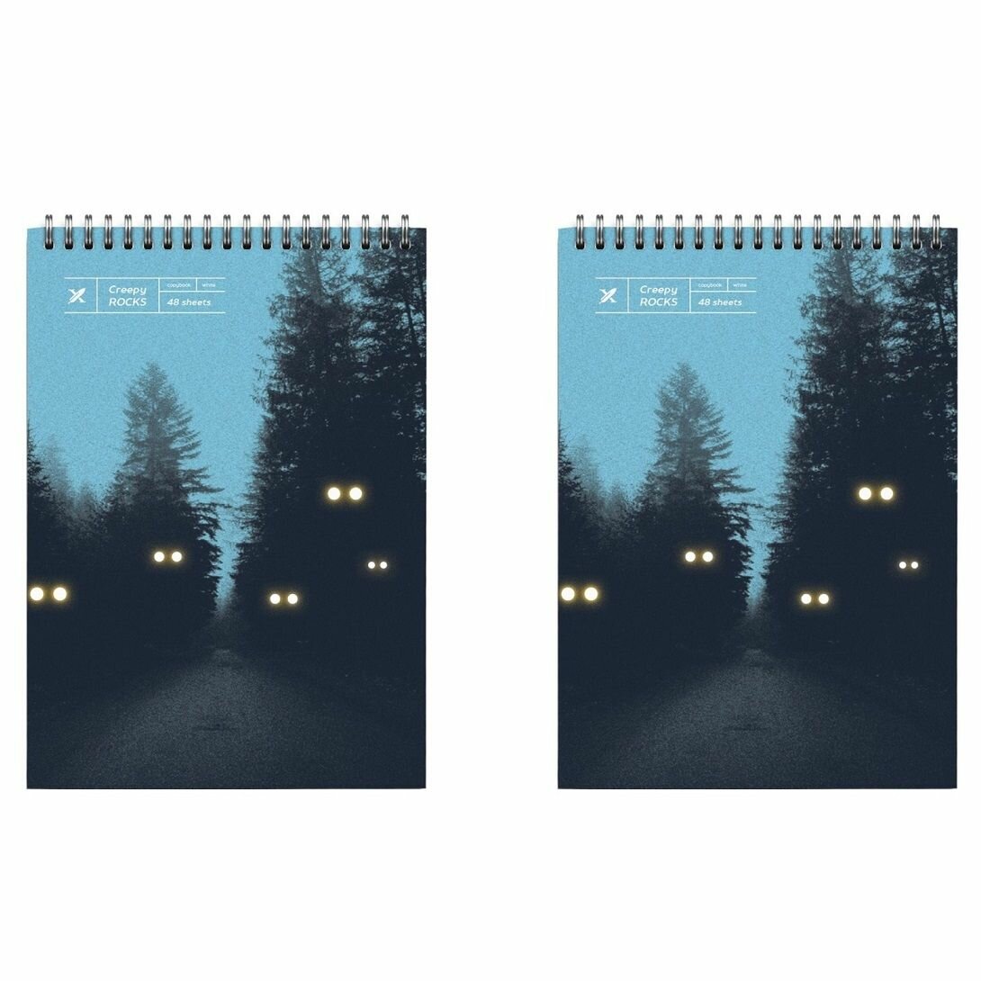 LOREX Блокнот Night Horror А5, в клетку на гребне, 60 листов, 2 уп.