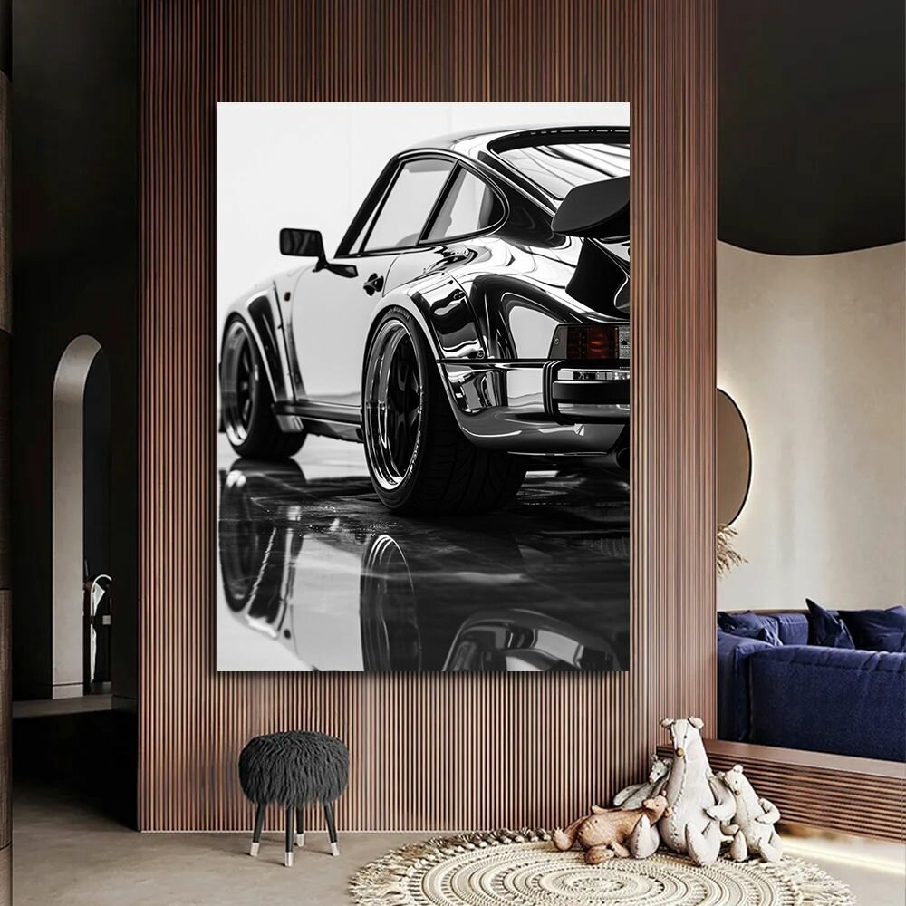 Картина Porsche, поп-арт, на подрамнике, холст, дерево, 30х20 см