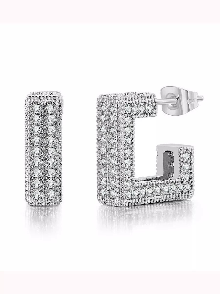 Серьги, фианит, циркон, кристалл