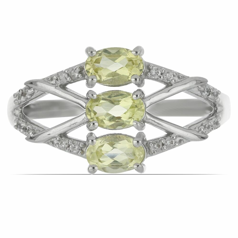 Кольцо дорожка, серебро, 925 проба, родирование, топаз, циркон