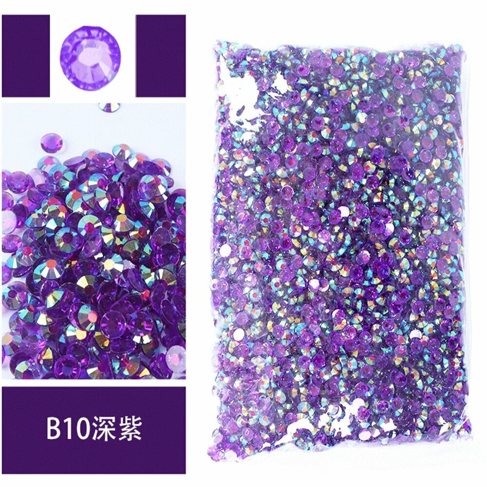 Смоляные стразы AB цвета 2-6 мм для декорирования Фиолетовый, 5mm 3000pcs, Tm- Amethyst AB
