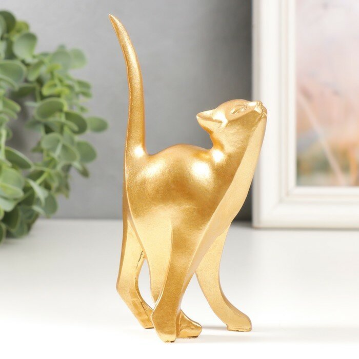 Фигурка полистоун Золотая кошечка, 3.4×6×13 см