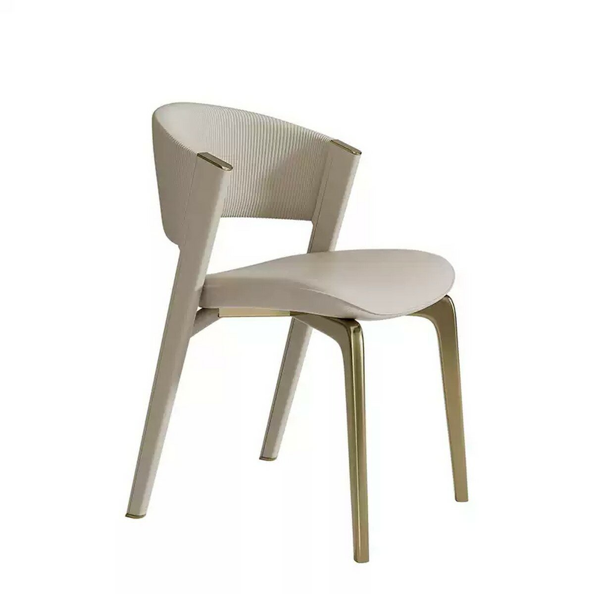 Стулья обеденные в стиле Cornelio Cappellini Dining Chair (молочный, золотые ножки)