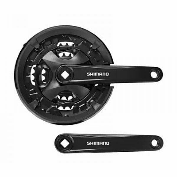 Система Shimano Altus, FC-MT101, 40/30/22T, 3x9 ск, 170мм, кв-т, с защ, черная, б/уп AFCMT101C002CLX