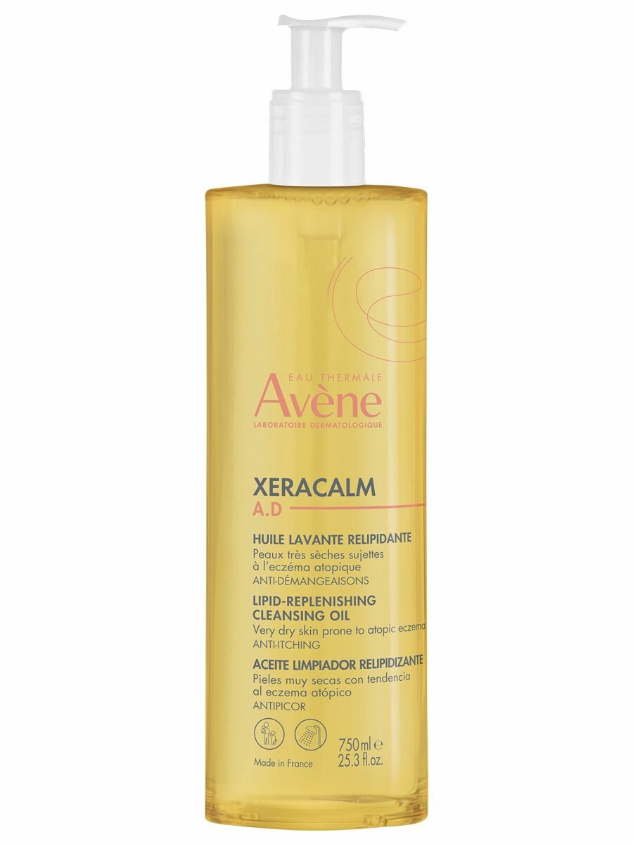 Avene XeraCalm A.D, масло очищающее липидовосполняющее, 750 мл