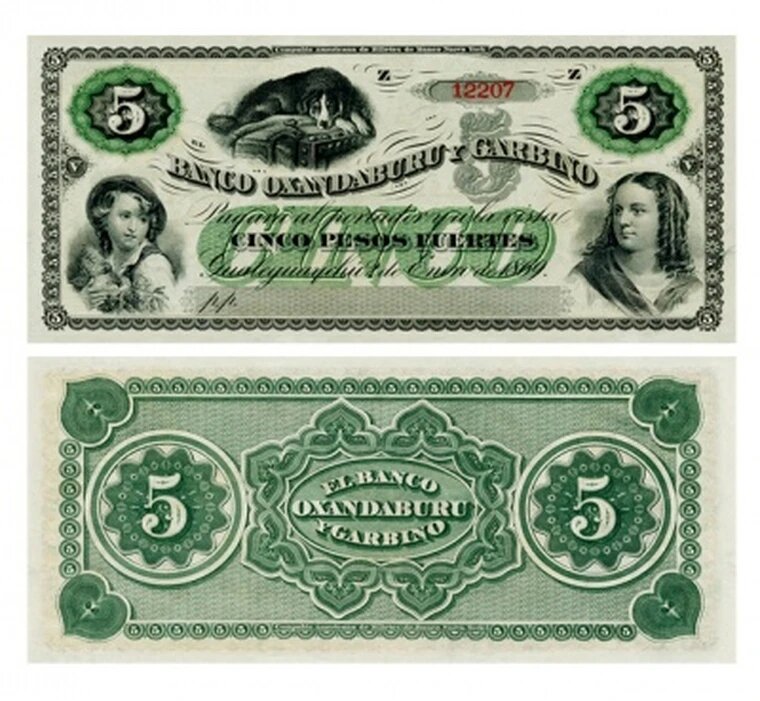 5 песо 1869 года Аргентина, сувенирная копия, банкноты и купюры редкие коллекционные