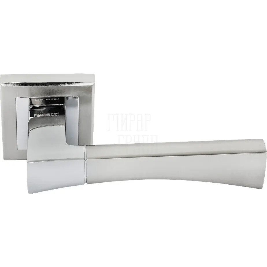 Дверная ручка на квадратной розетке RUCETTI RAP 12-S полированный никель