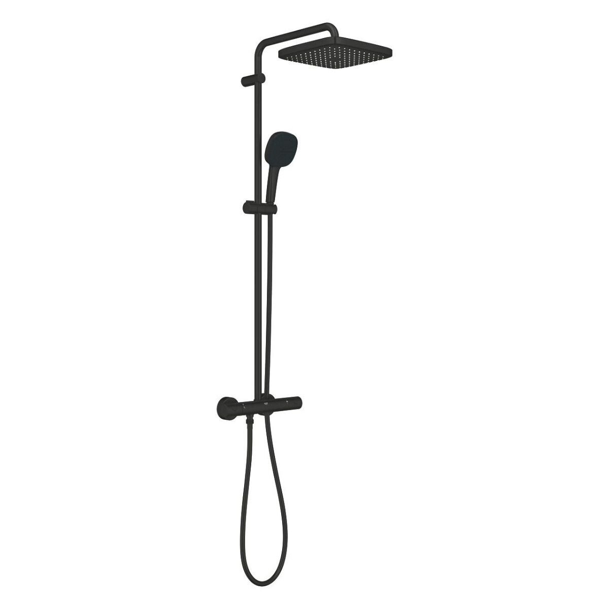 Душевая система с термостатом Grohe Tempesta Cosmopolitan System 250 Cubе 266892431 (черный матовый)