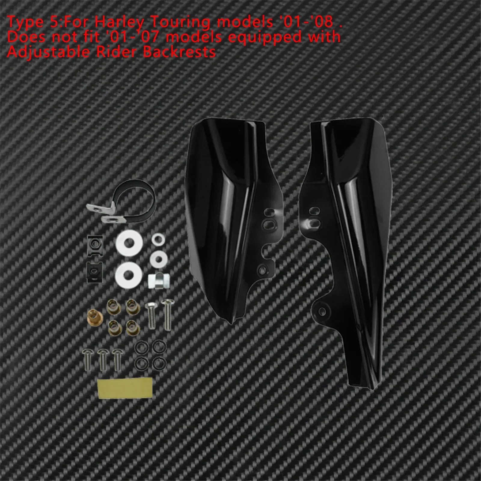 Тепловой экран средней рамы мотоцикла, воздушный дефлектор для Harley Touring Street Road Glide Road King FLHR Softail FLSTF Dyna Fatboy FXD Черный, Type 5