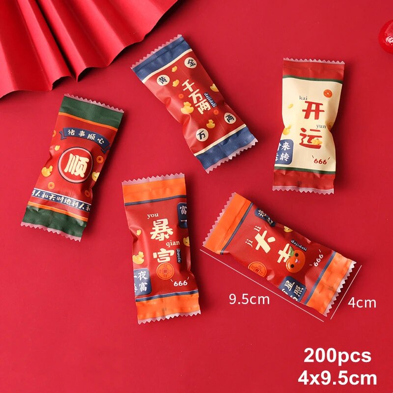 СтоБаг пакеты для конфет красные 200 шт Красный, 4x9.5cm