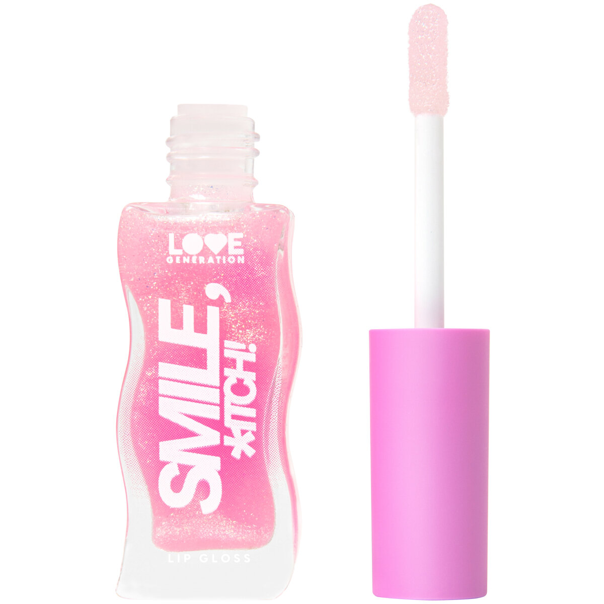 Блеск для губ Love Generation Smile, *itch! тон 05 прозрачный с золотистыми сияющими частицами, 10 мл