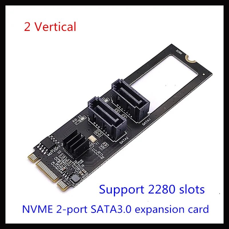 Адаптер для карты NGFF M2 NVME на SATA3.0, 6 ГБ, M.2 Key-M PCIE NVME на Dual SATA 3,0, Коричневый