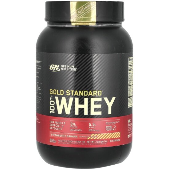 Протеин Optimum Nutrition Whey protein Gold standard 2 lb - Strawberry Banana 908г
