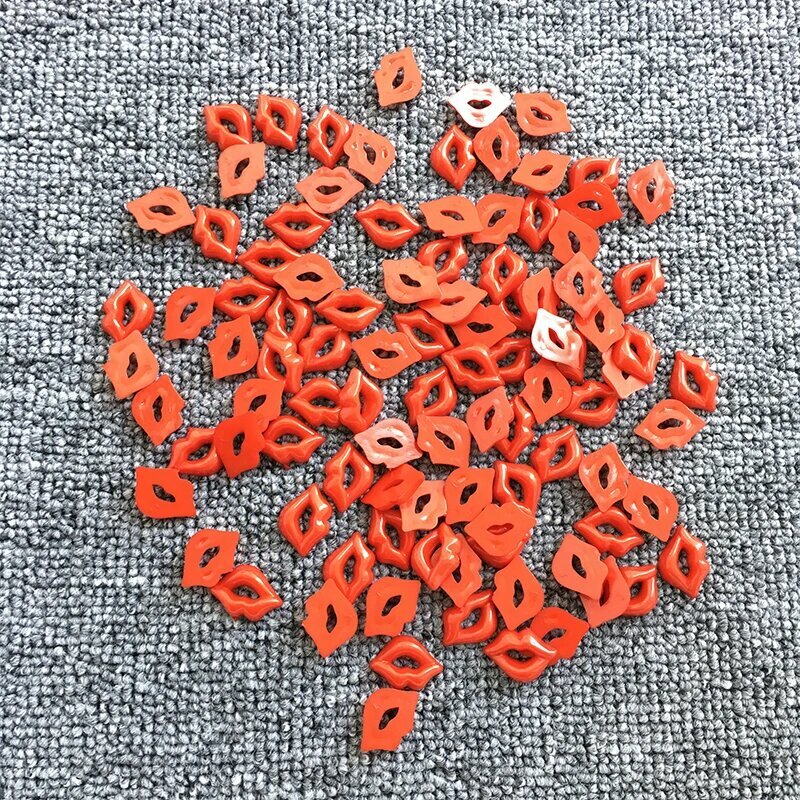 Пластиковые губы для кукол 100 шт. Оранжевый, Red