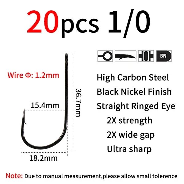 Elllv Абердинские крючки для морской рыбалки 20 шт Черный, 20pcs 110