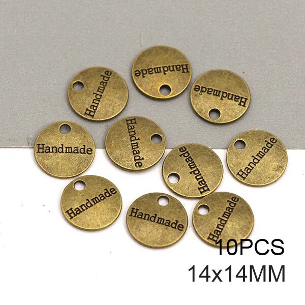 Металлические бирки для одежды 10/50 шт. 10Pcs Bronze Round