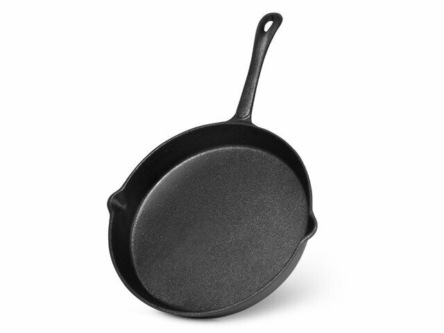 4094 FISSMAN Сковорода для жарки 25x4,6см (чугун) Ручка-чугун; Со сливом; Индукция