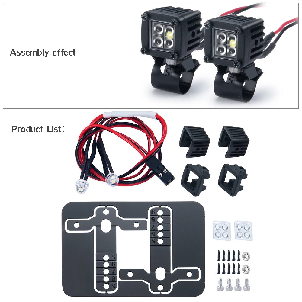 AXSPEED 1/10 RC Crawler Черный боковой LED прожектор D1