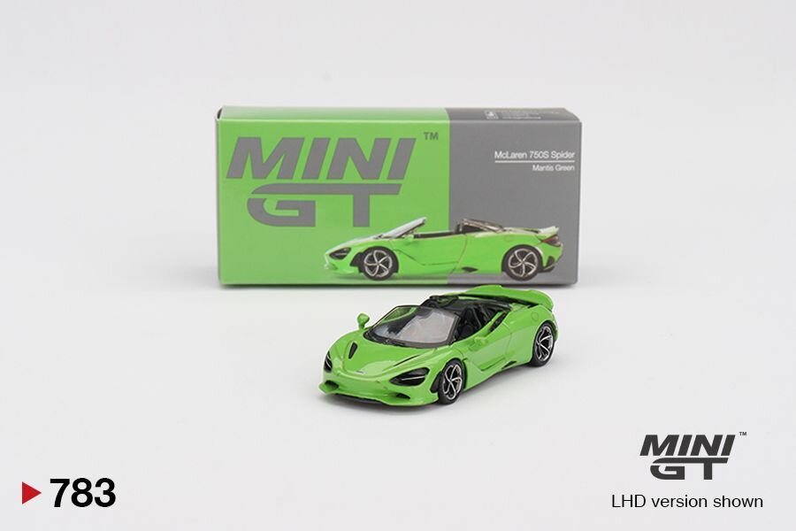 Коллекционная машинка MINI GT 1:64 McLaren 750S Spider Mantis Green LHD
