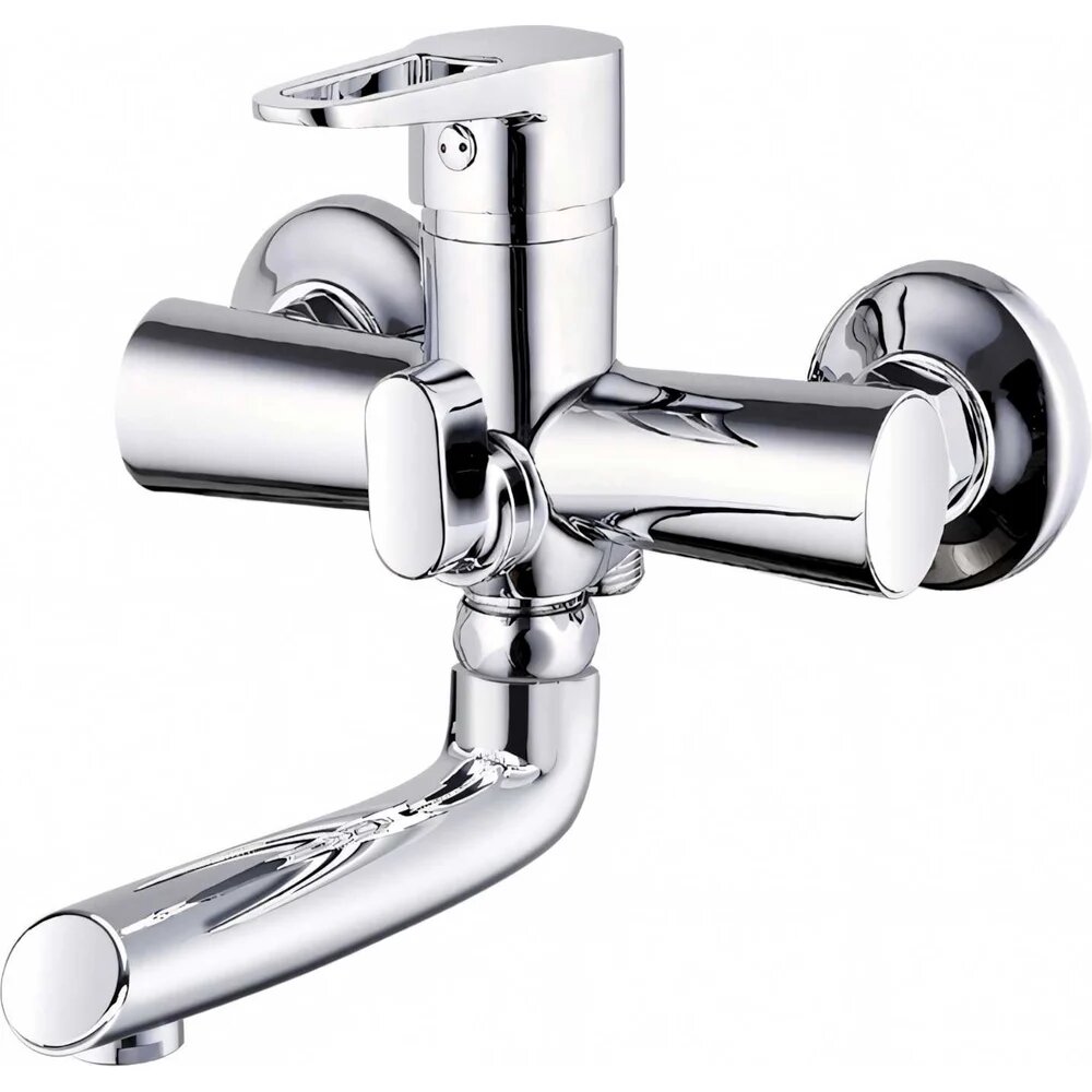 Смеситель для ванны G-lauf с поворотным изливом 360° и душевой лейкой, хром, ванны