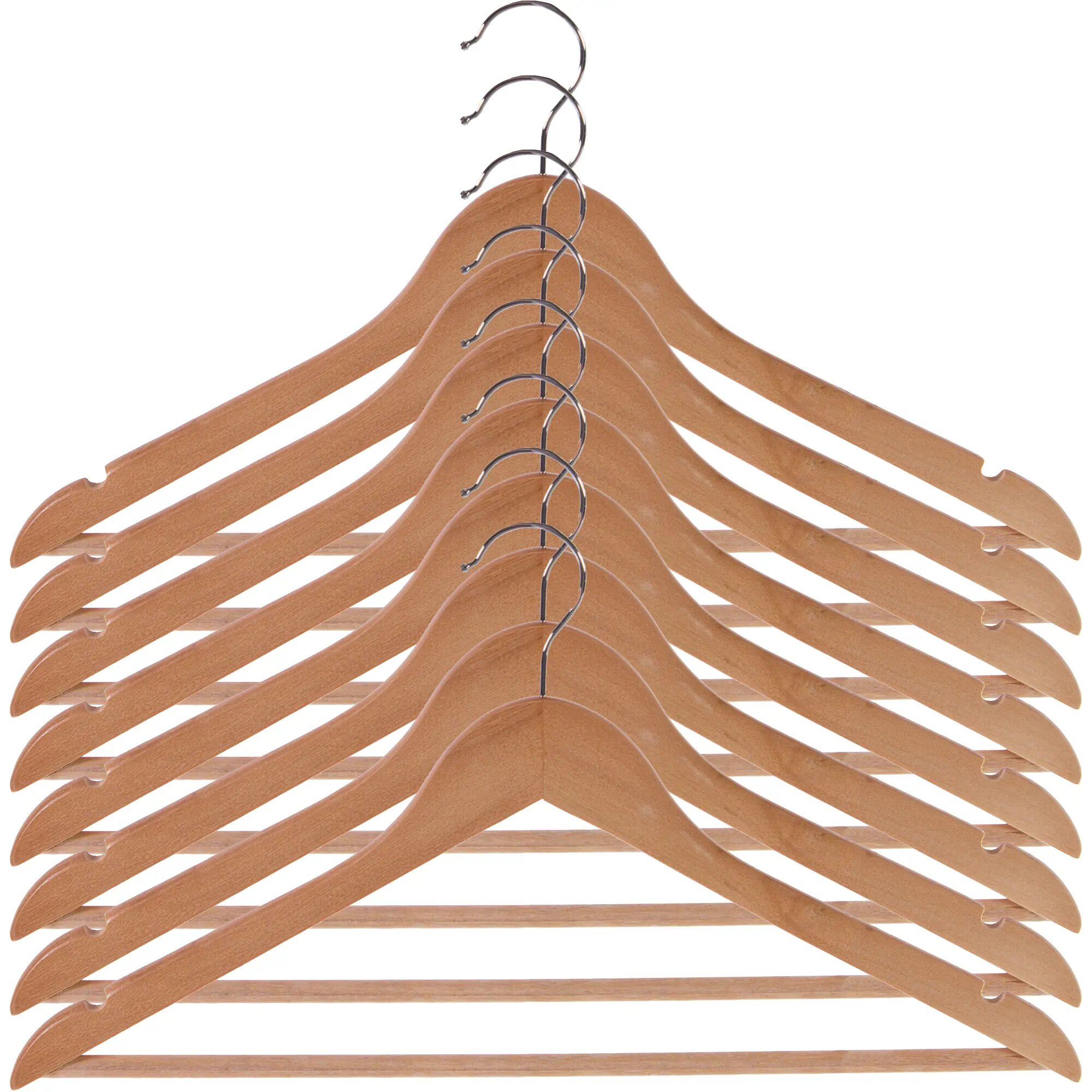 Плечики Spaceo 44.5 см дерево/сталь цвет натуральный 8 шт