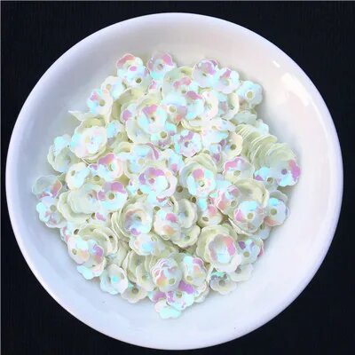 Блестки для рукоделия, 8 мм, Белый AB Milk, 360 шт