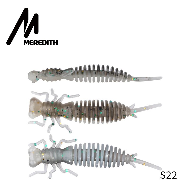 MEREDITH Larva Силиконовые приманки 50 мм, 62 мм, 85 мм 50mm 10pcs, S22
