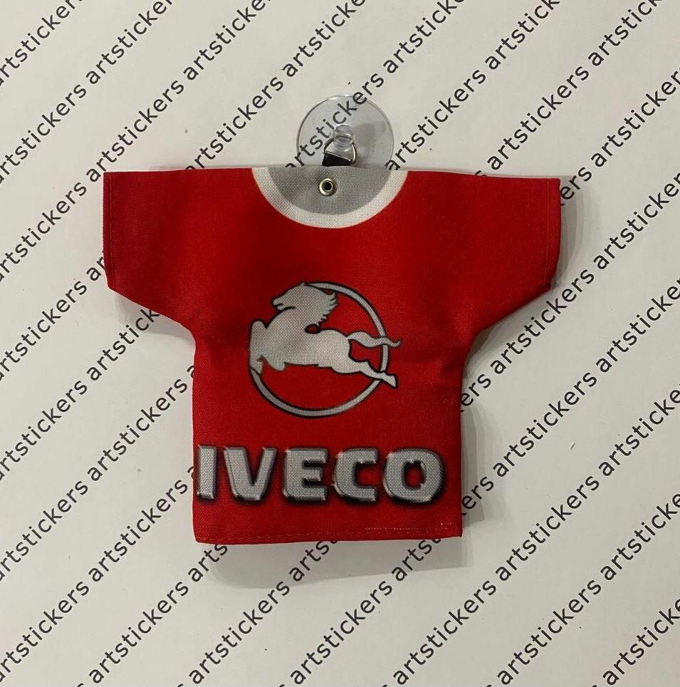 Вымпел футболка IVECO, размер 14х17см, двусторонний на присоске, ткань, аксессуар для авто