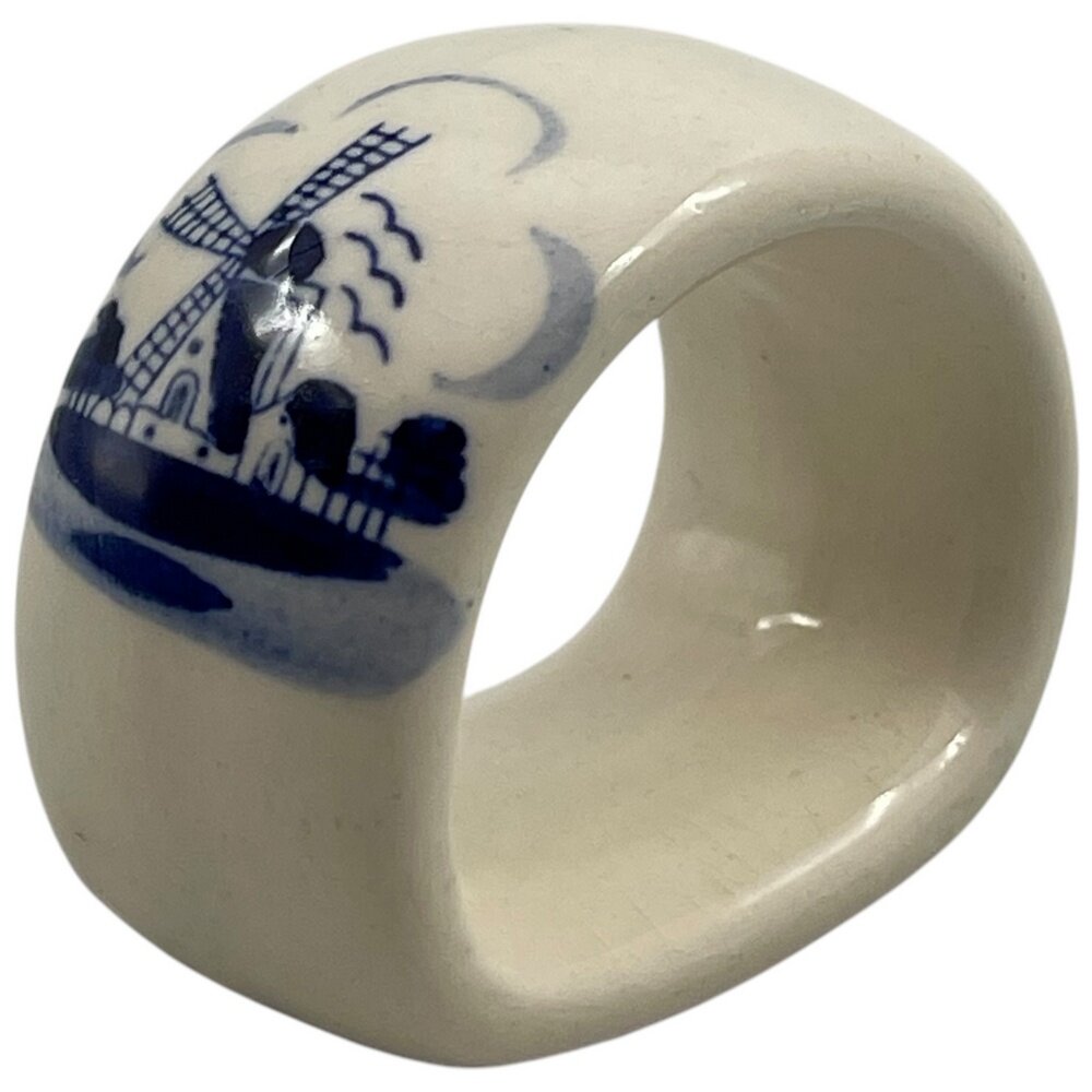 Кольцо для салфеток "Мельница", 1990-2000 гг, керамика, роспись, Голландия