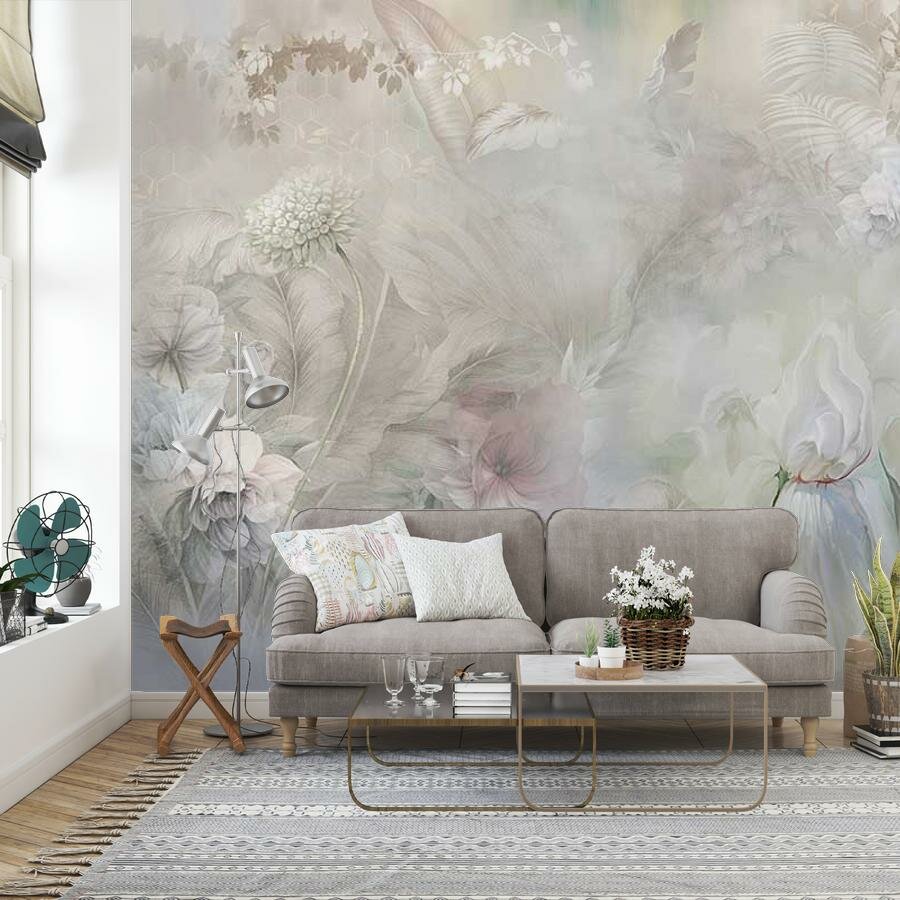 Фотообои Поляна ирисов 13-420-S-Флок 270 x 200 см (ВхШ) Бесшовные, флизелиновые, влагостойкие обои MasterFresok