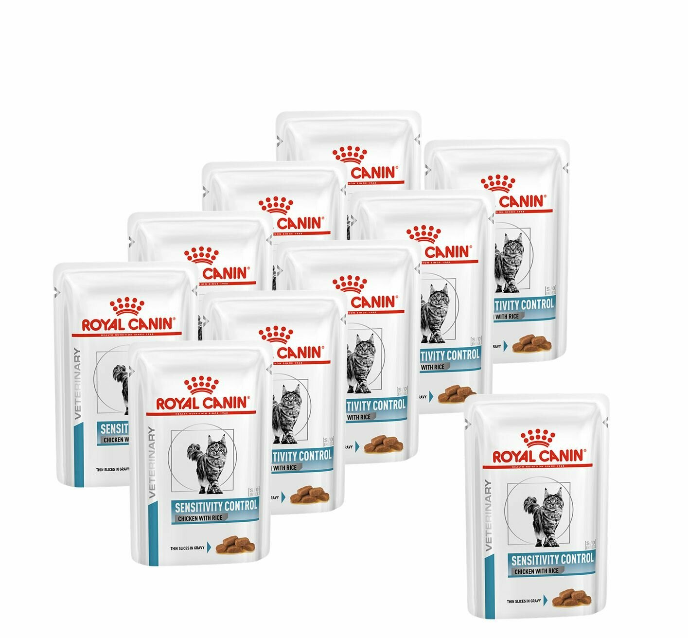 Royal Canin Sensitivity Control Feline диетический влажный корм для кошек при пищевой аллергии и непереносимости в соусе, в паучах - 85 г х 10 шт.