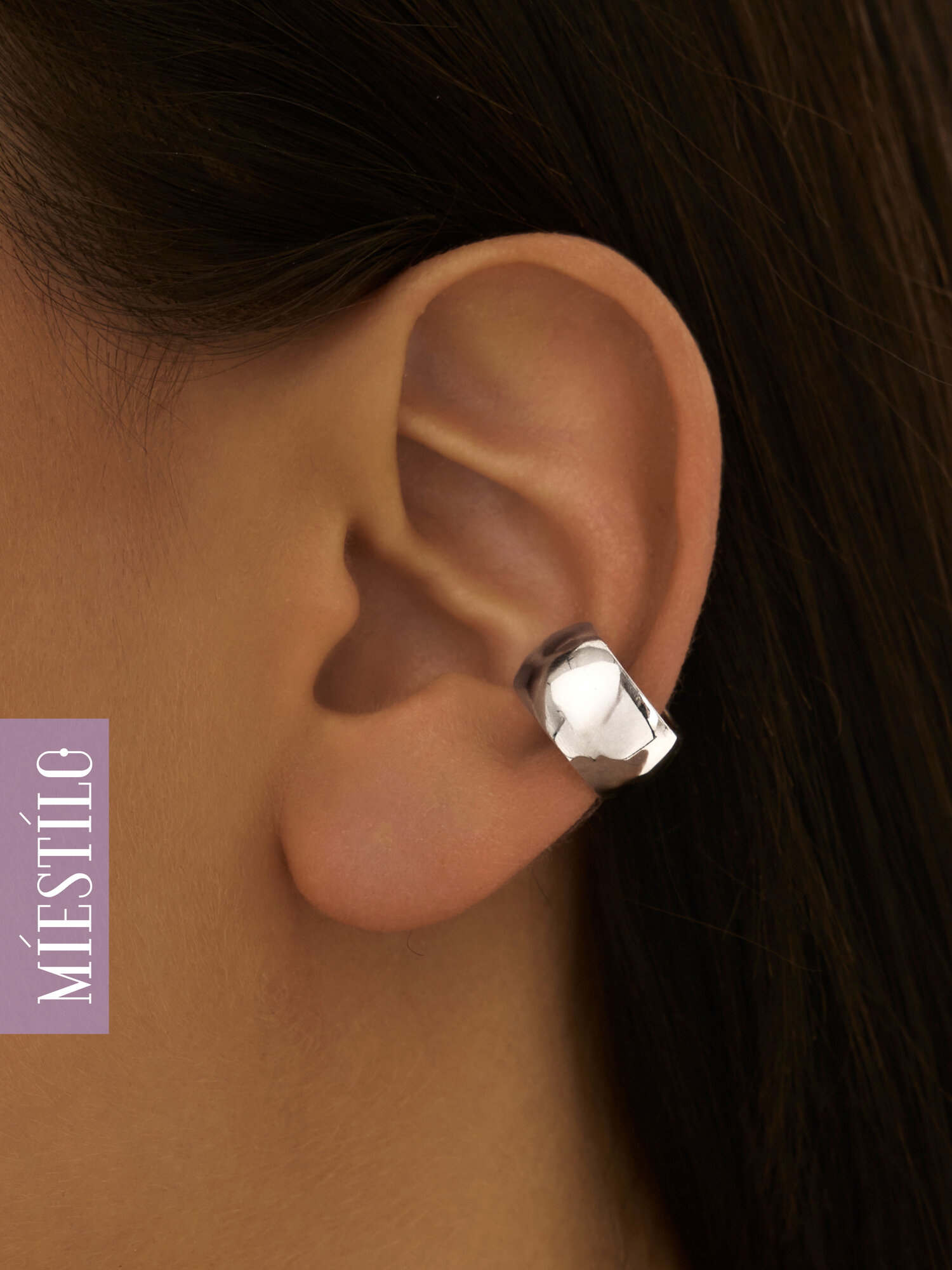 Кафф, серебро, 925 проба, родирование