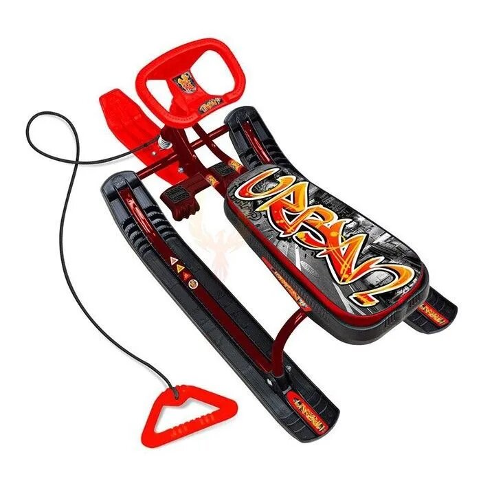 Снегокат Nika Тимка Спорт 1+ граффити на красном ТС1+/GR